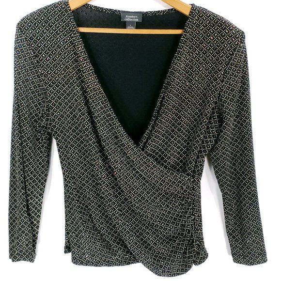 dressbarn | Tops | Dressbarn Faux Wrap Top Blouse Womens Large ...